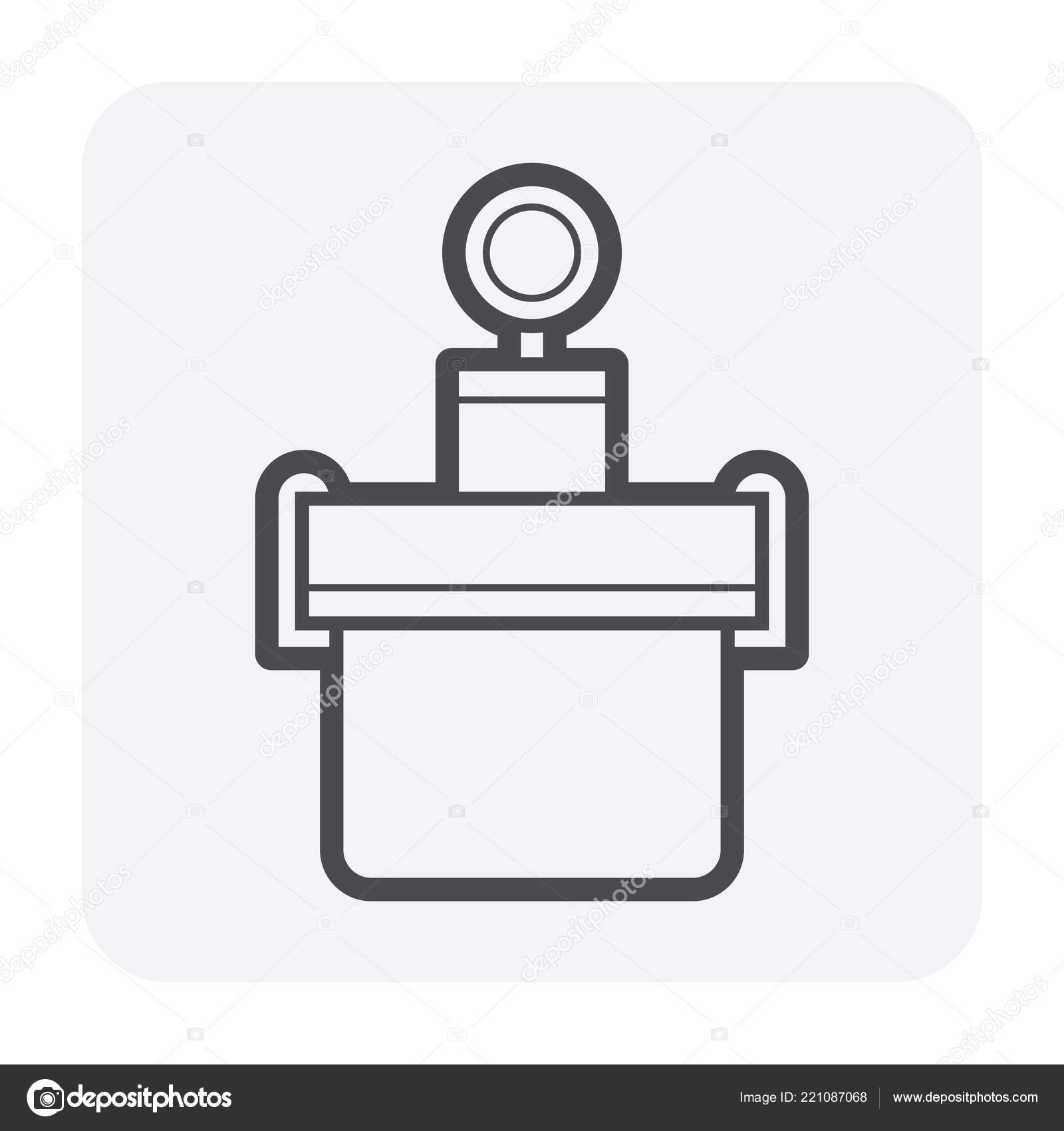 Concrete Strength Testing Icon Outline Black Color Stock Vector by ...