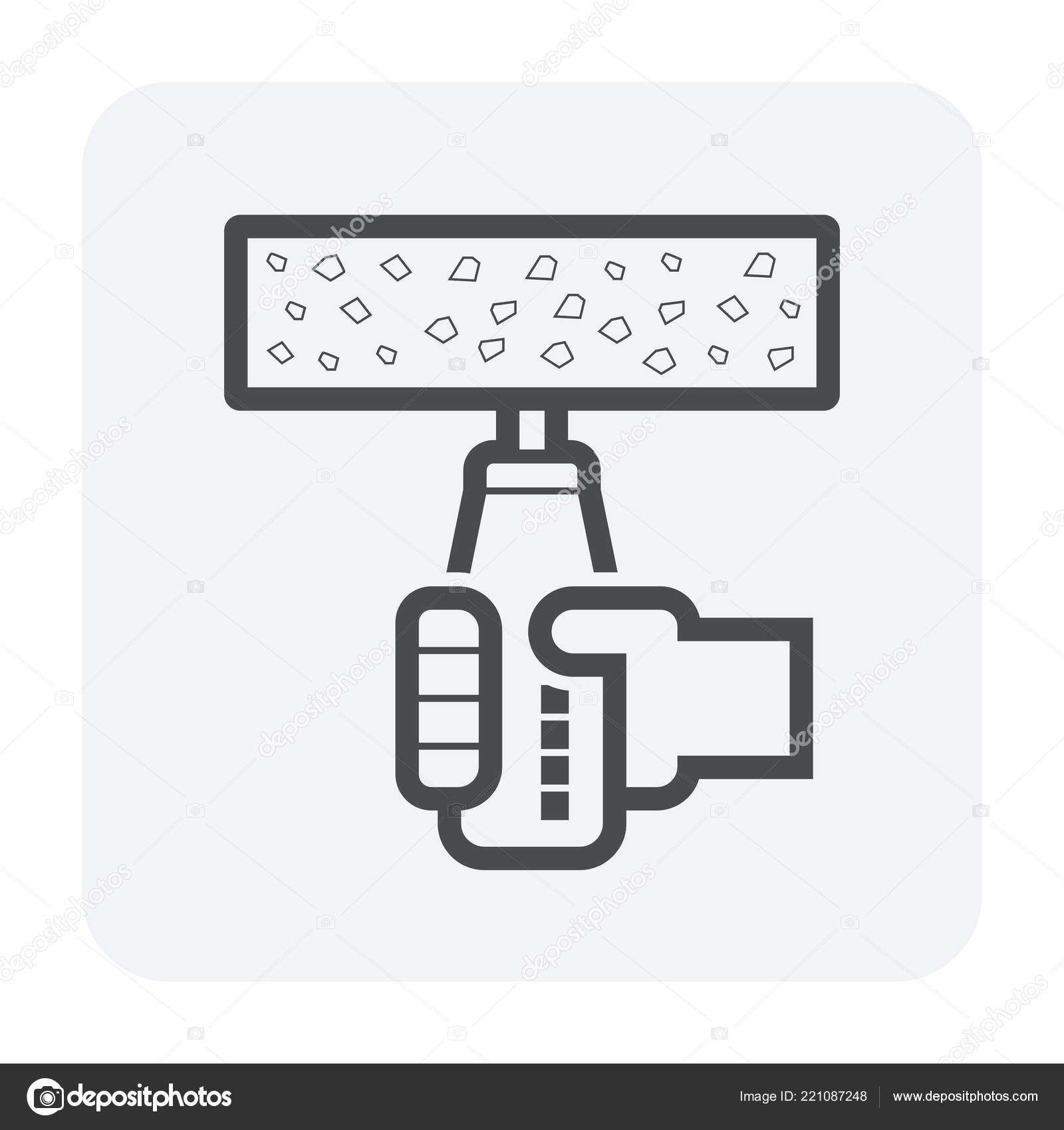 Concrete Strength Testing Icon Outline Black Color Stock Vector by ...
