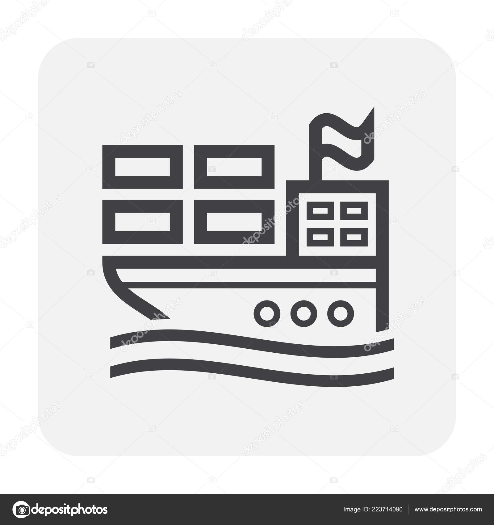 Cargo Ship Cargo Container Icon Design Shipping Work Stock Vector Image ...