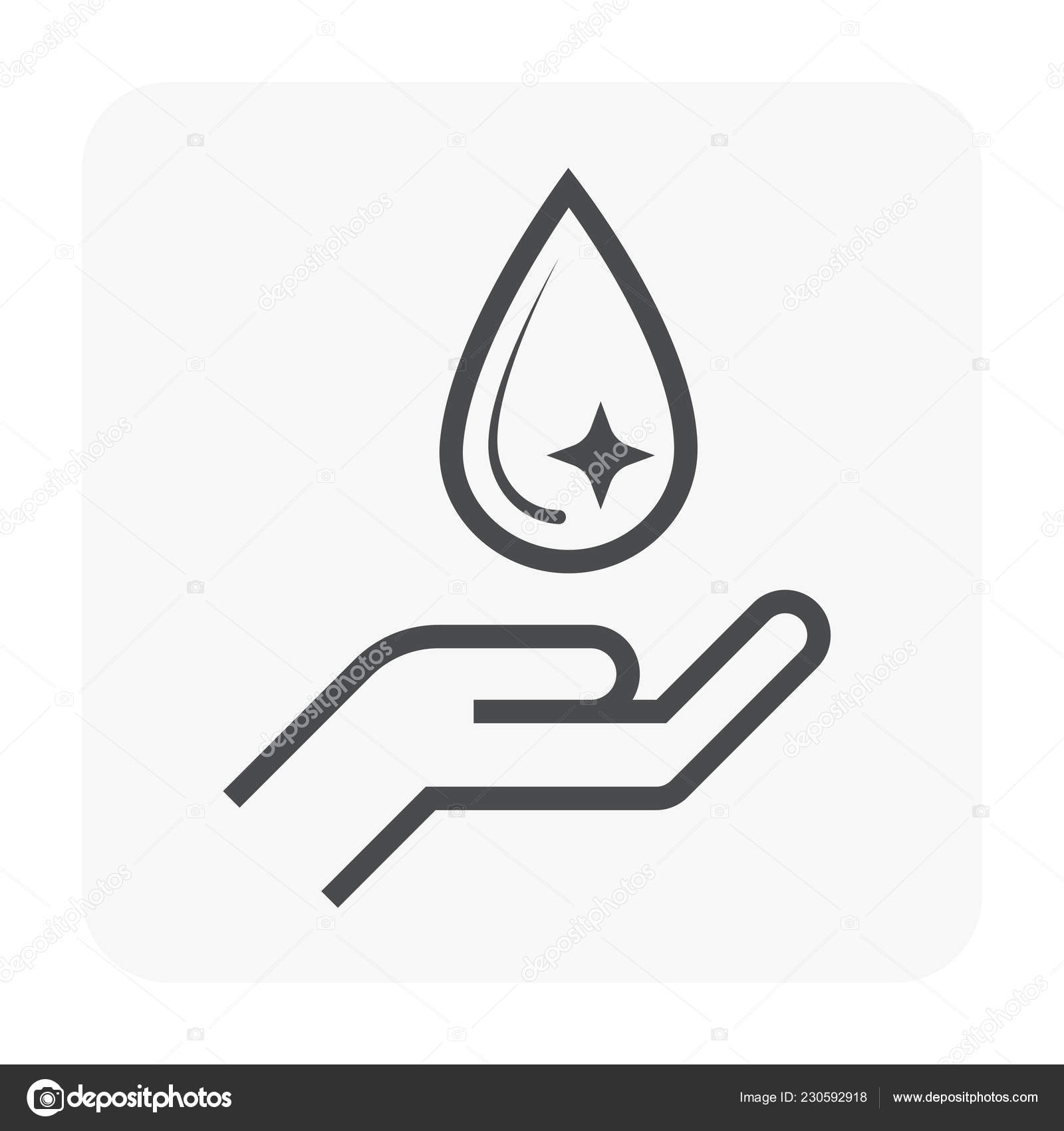 Water Hand Icon Black Color Stock Vector Image by ©roncivil #230592918