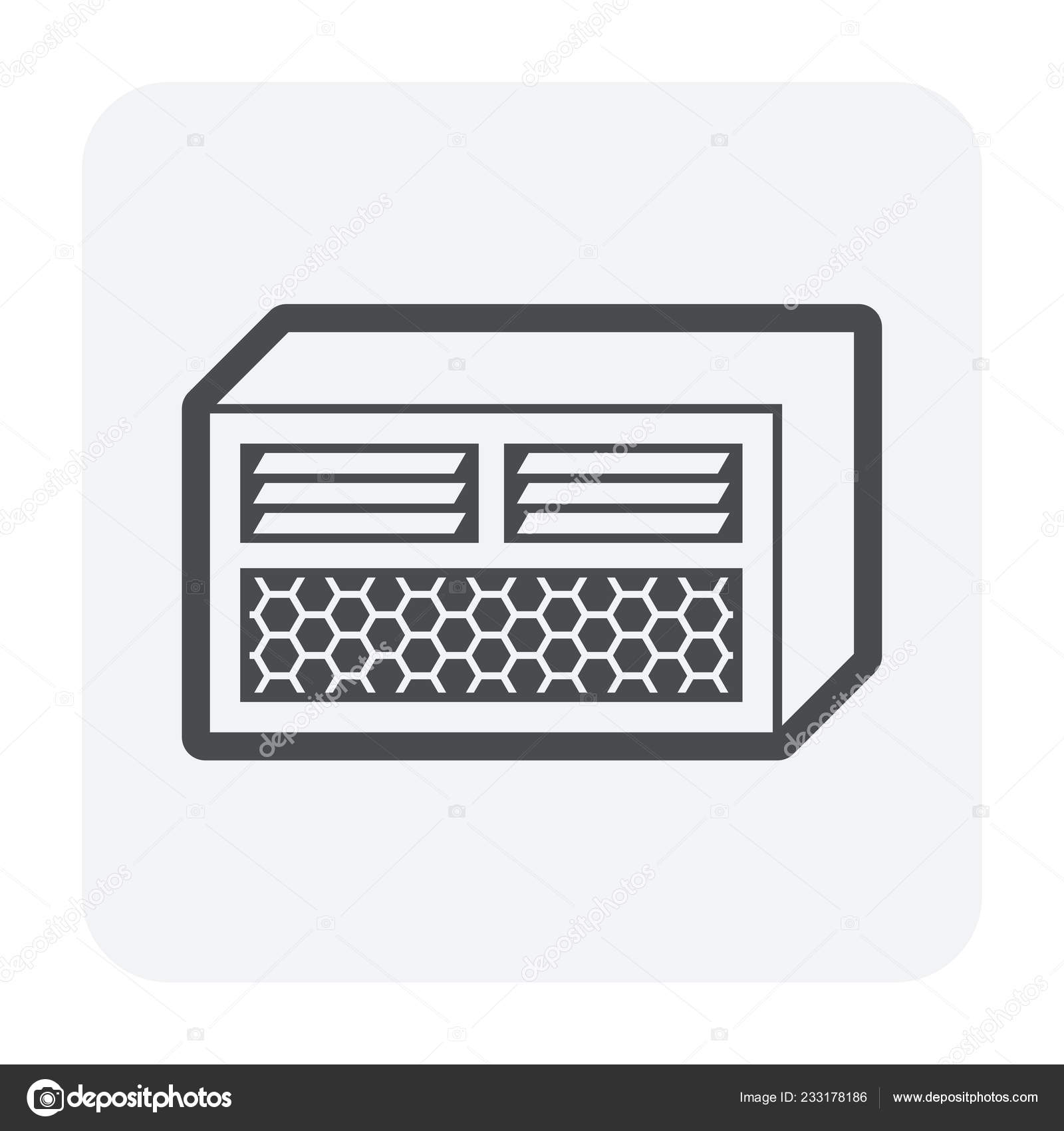 Fan Coil Air Conditioner Icon Black Color Stock Vector by ©roncivil ...