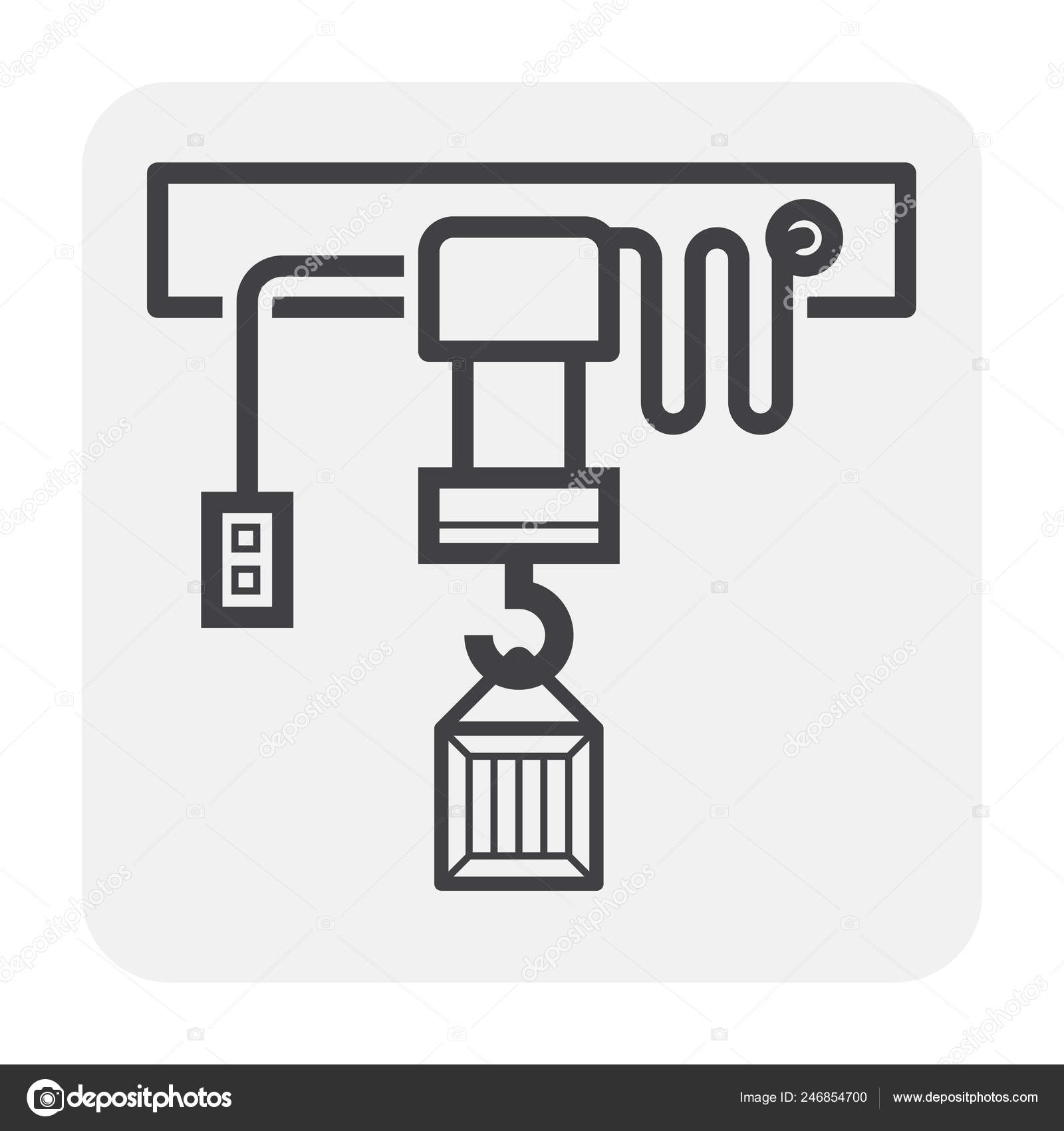 Overhead Crane Icon White Stock Vector Image by ©roncivil #246854700
