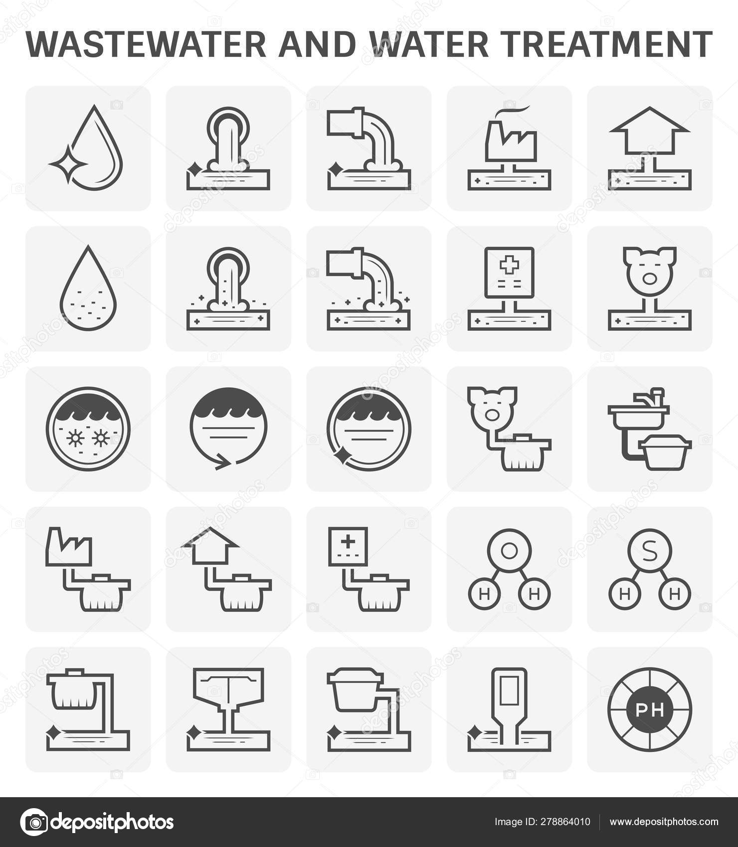 Wastewater water treatment icon Stock Vector by ©roncivil 278864010