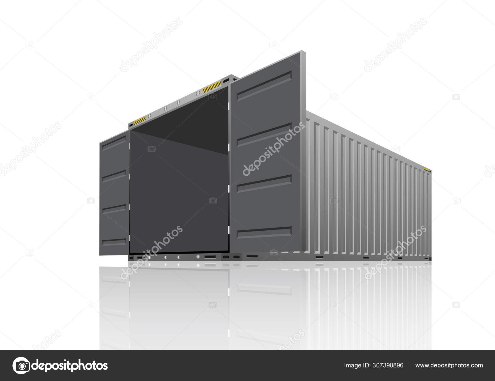Vector Cargo Container Isolated White Background Shipping Graphic ...