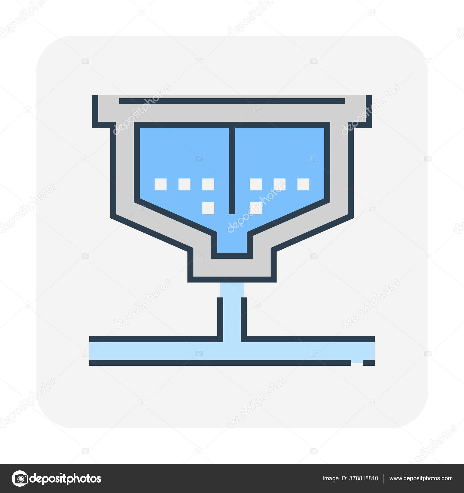 Water Treatment Tank Sediment Icon Editable Stroke Stock Vector Image ...