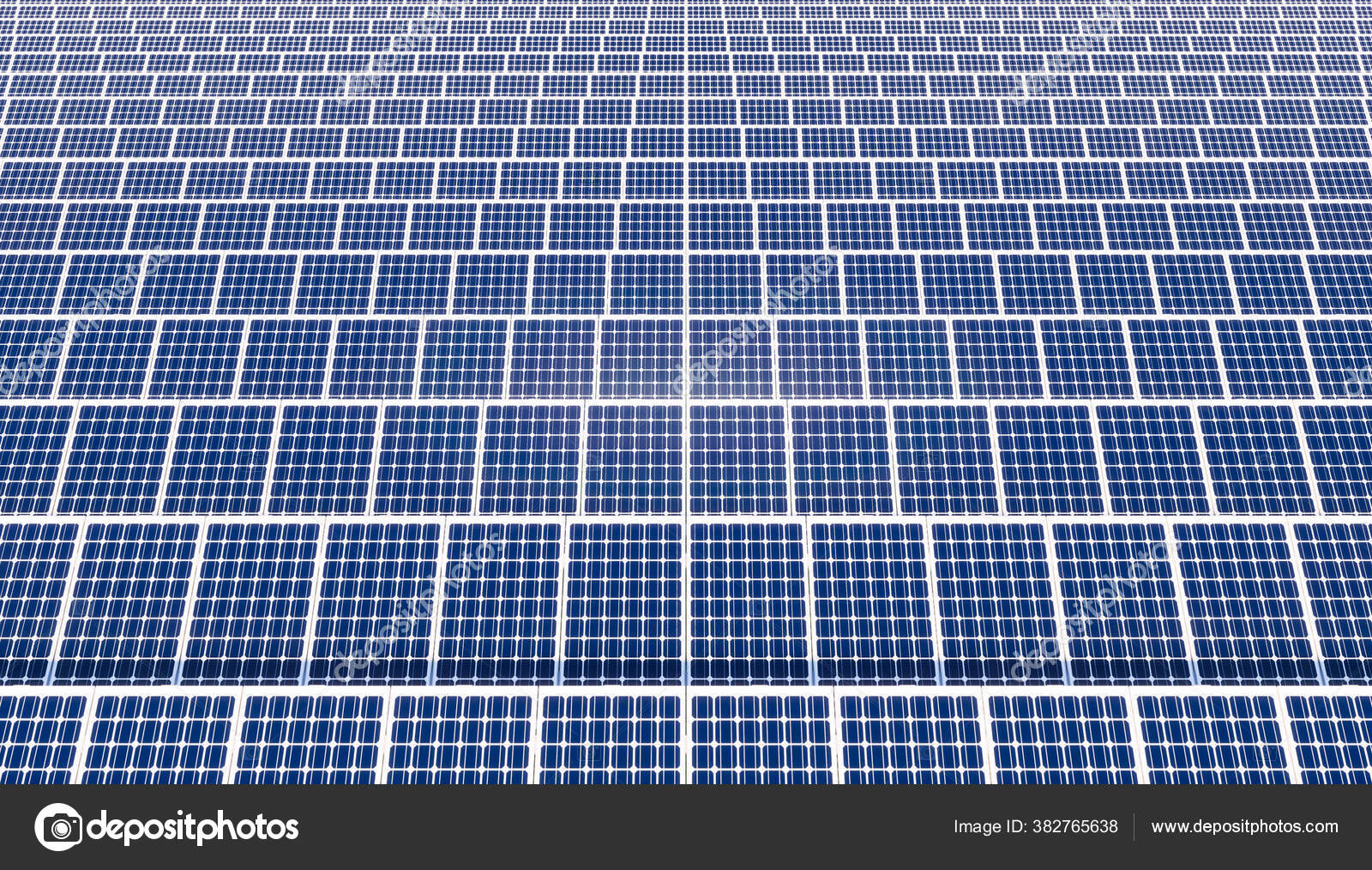 Rendering Row Solar Panel Perspective View Show Converting Sunlight ...
