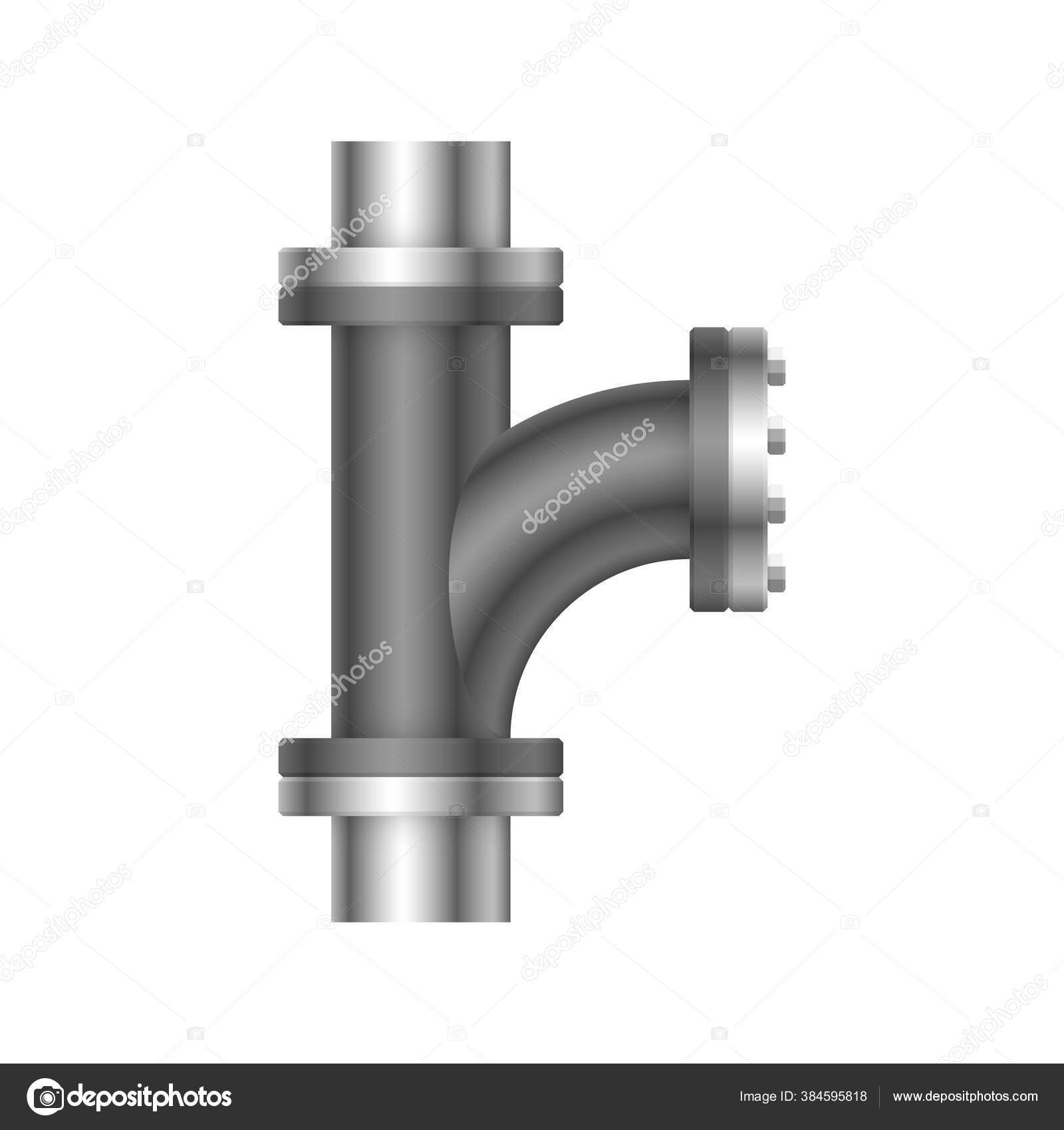 Steel Pipe Connector Icon Design Isolated White Background Stock Vector ...