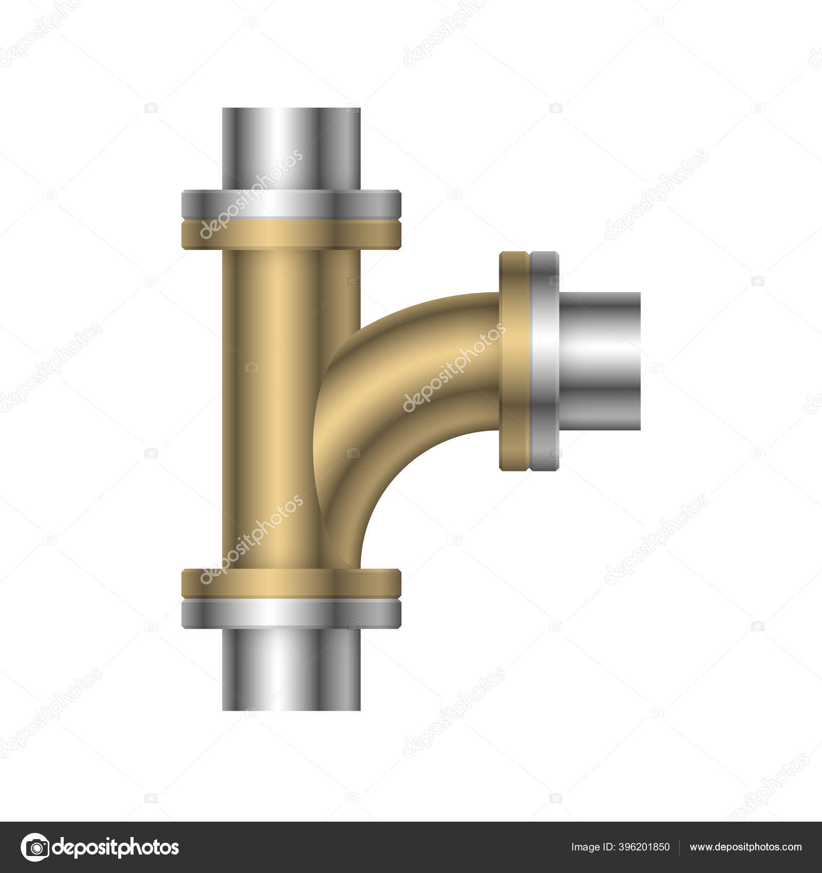 Steel Pipe Connector Icon Design Isolated White Background Stock Vector ...