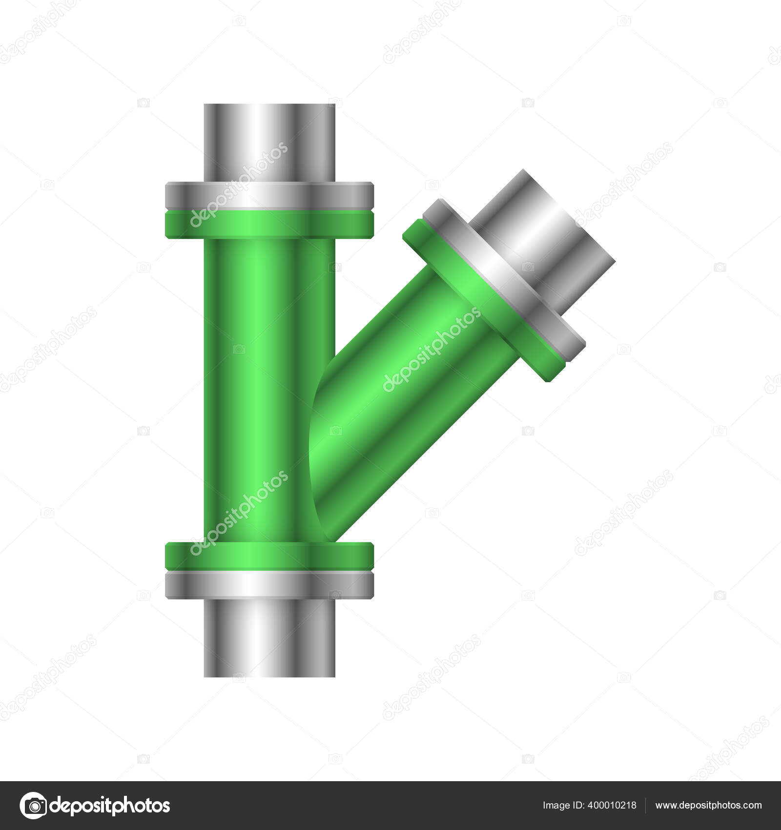 Steel Pipe Connector Icon Design Isolated White Background Stock Vector ...