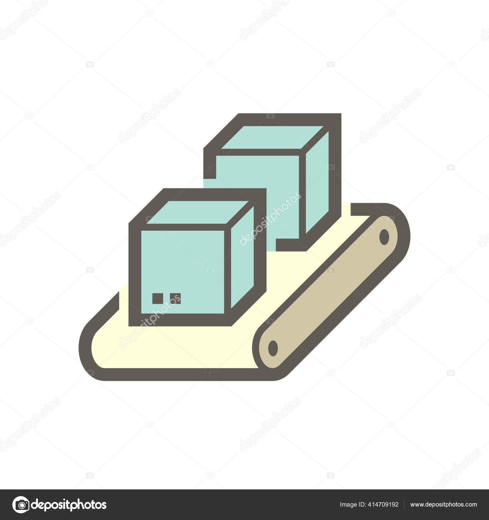 Box Packaging Production Line Production Industry Vector Icon Design ...