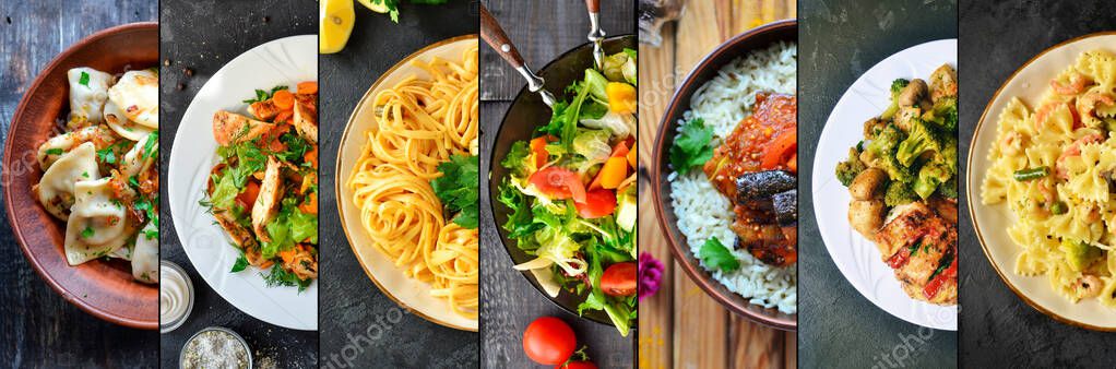 Healthy dishes in collage Stock Photos, Royalty Free Healthy dishes in ...