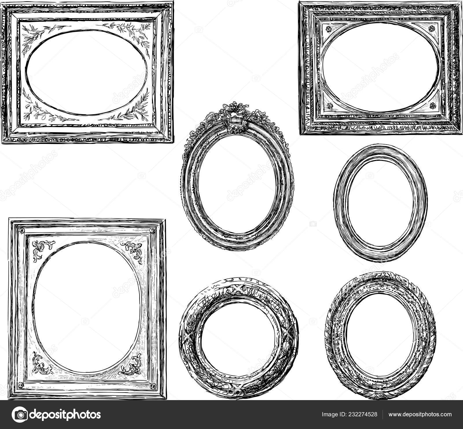 Antique Oval Frame Drawing