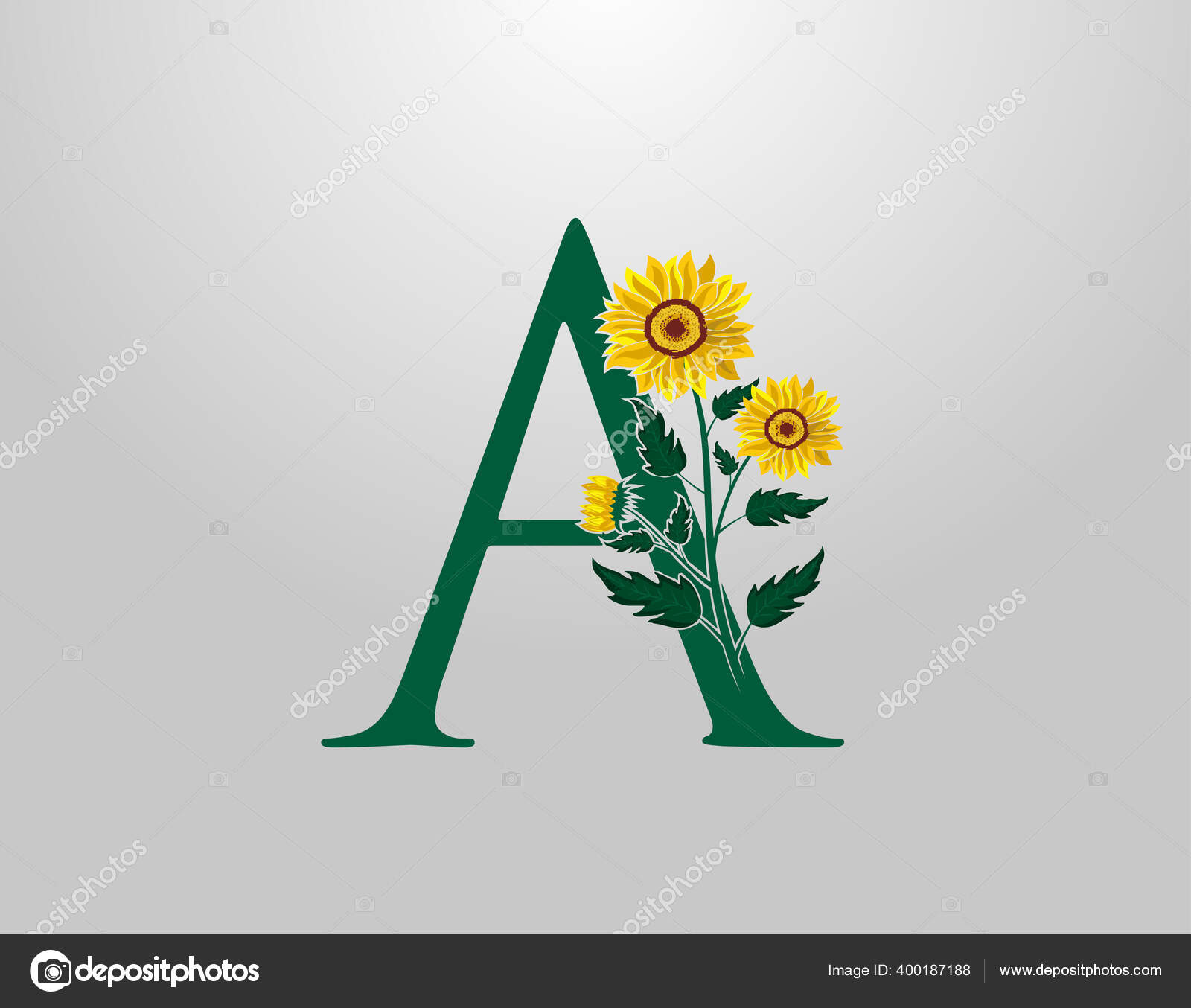 Letter Vector Alphabet Sunflower Flower Plant Logo Icon Typography ...