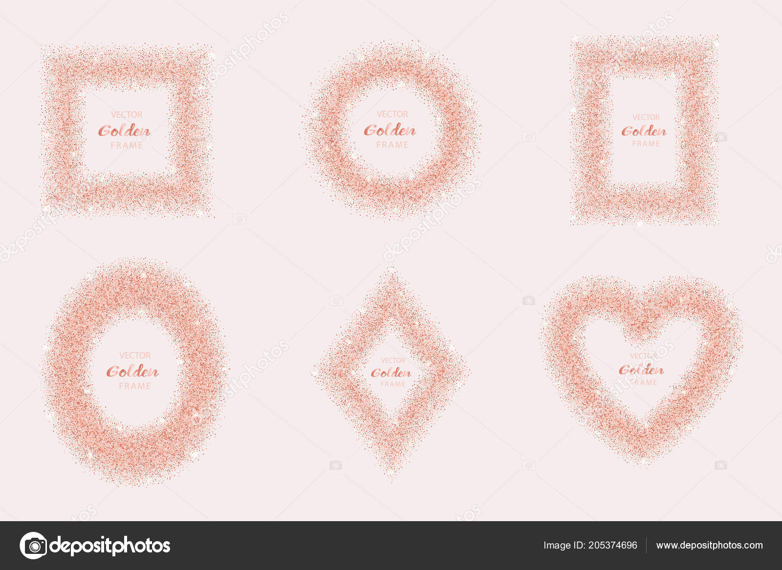 Luxury Pink Gold Glitter Frame Set Stock Vector Image by ©KronaLux ...