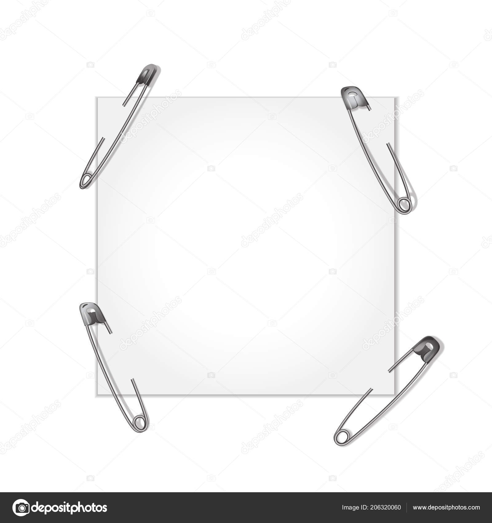 Square template with safety pin Stock Vector by ©KronaLux #206320060