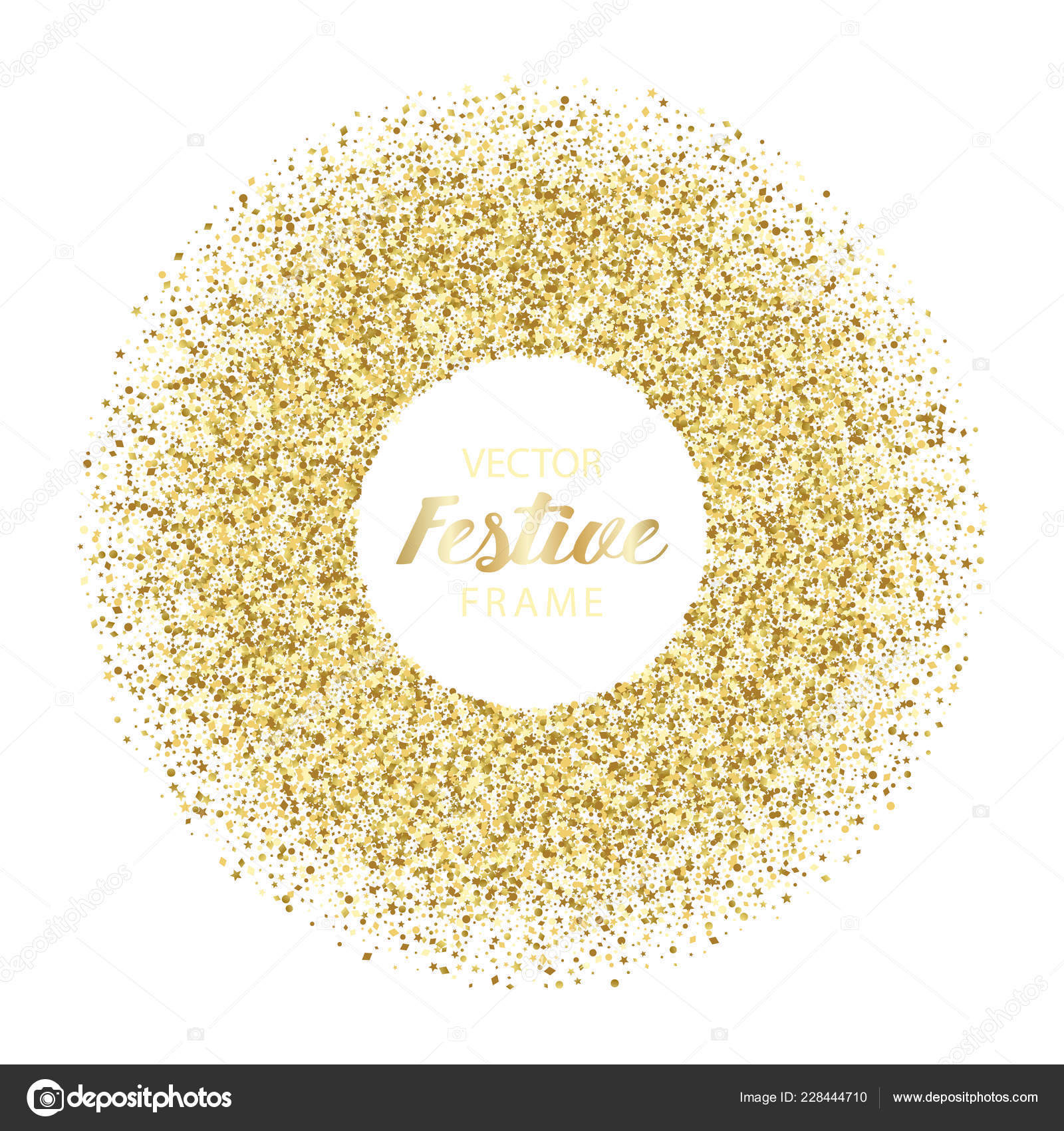 Luxury Golden Glitter Round and Festive Frame Stock Vector Image by ...