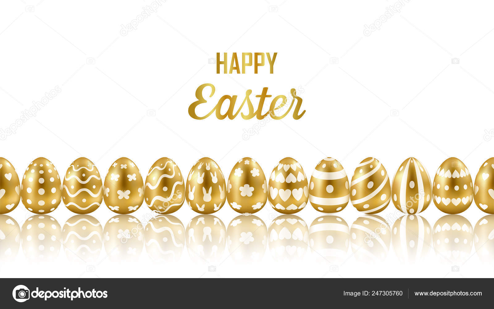 Easter Gold Eggs Horizon Seamless Web Banner Stock Vector by ©KronaLux ...