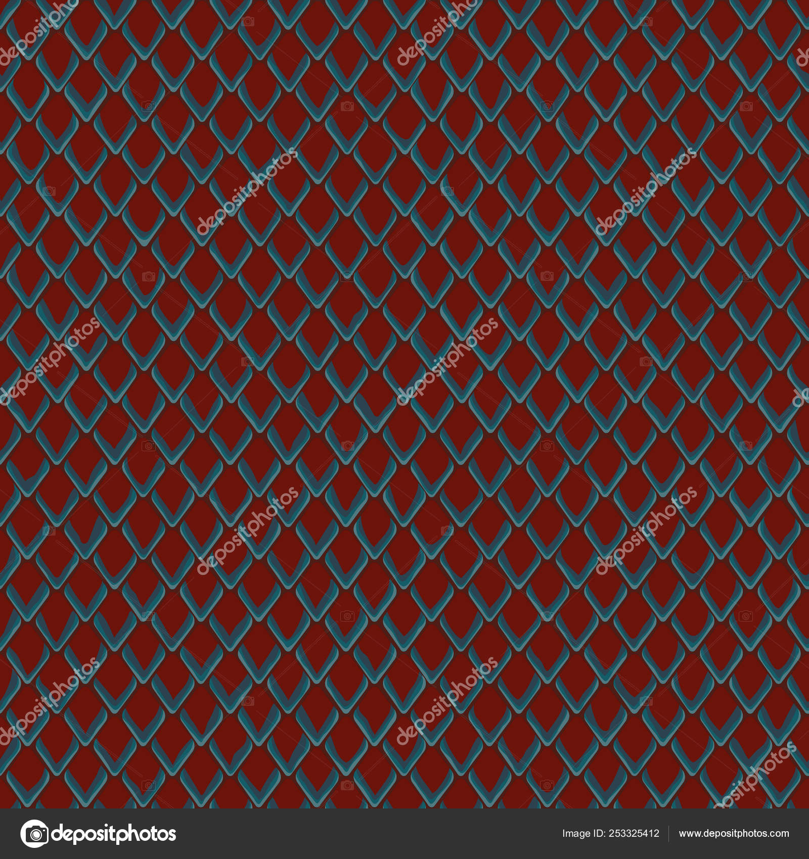 Snake Skin Red and Blue Seamless Pattern Stock Vector Image by ...