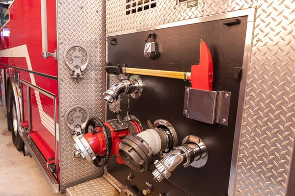 Red fire hose cabinet Stock Photos, Royalty Free Red fire hose cabinet ...