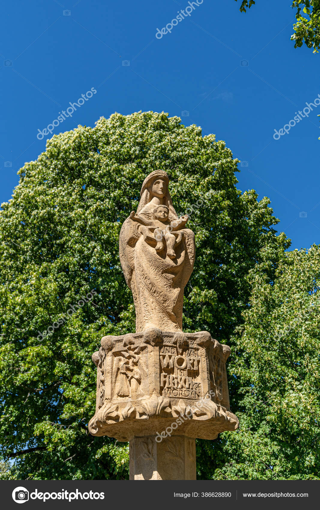 Statue Maria Child Front Pilgrimage Church Maria Lindenberg Black ...