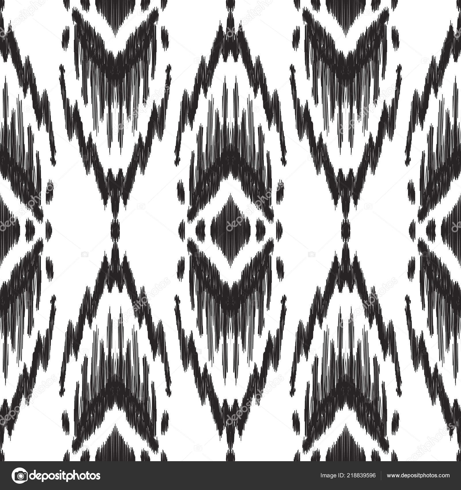 Ikat Print Black And White