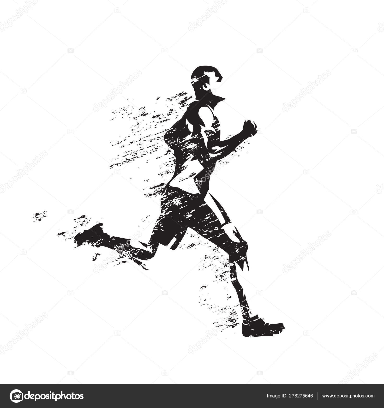 Running man, abstract isolated vector silhouette. Run, sprinting Stock ...