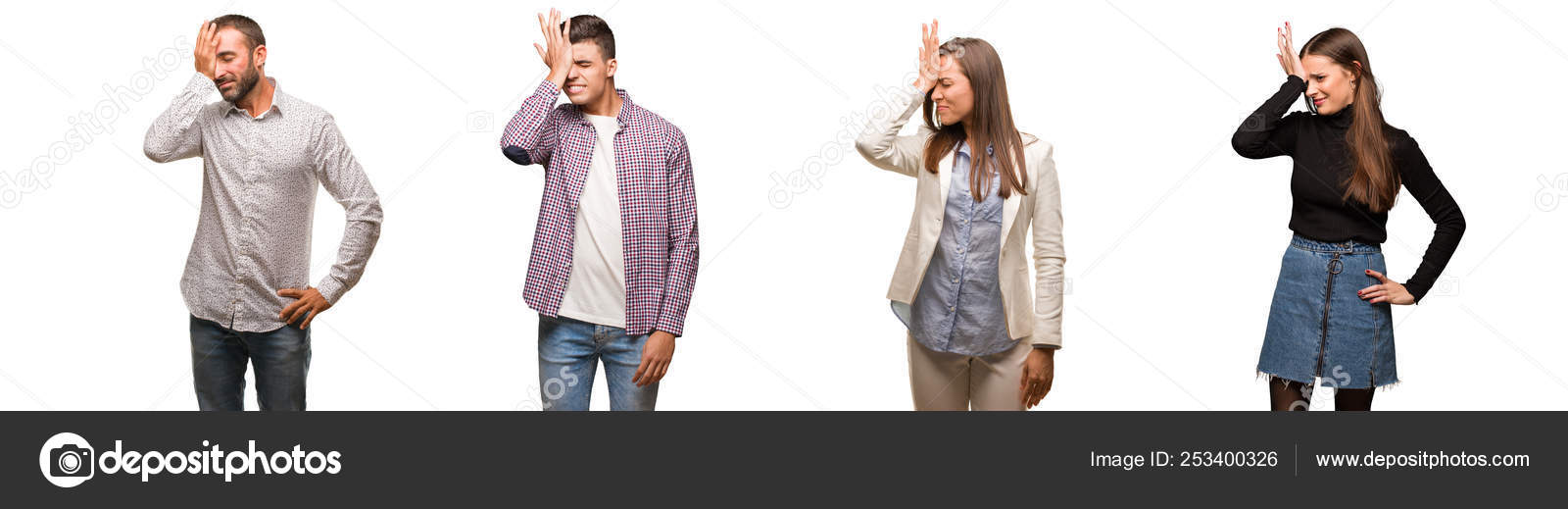 Group People Forgetful Realize Something — Stock Photo ...