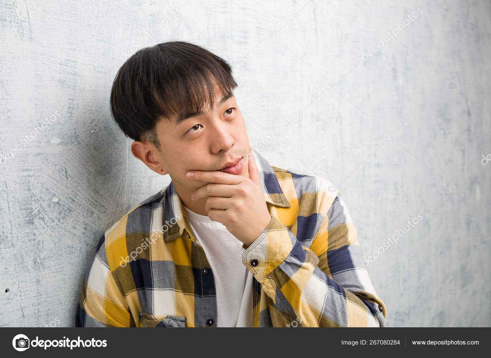 Young Chinese Man Face Closeup Doubting Confused — Stock Photo ...