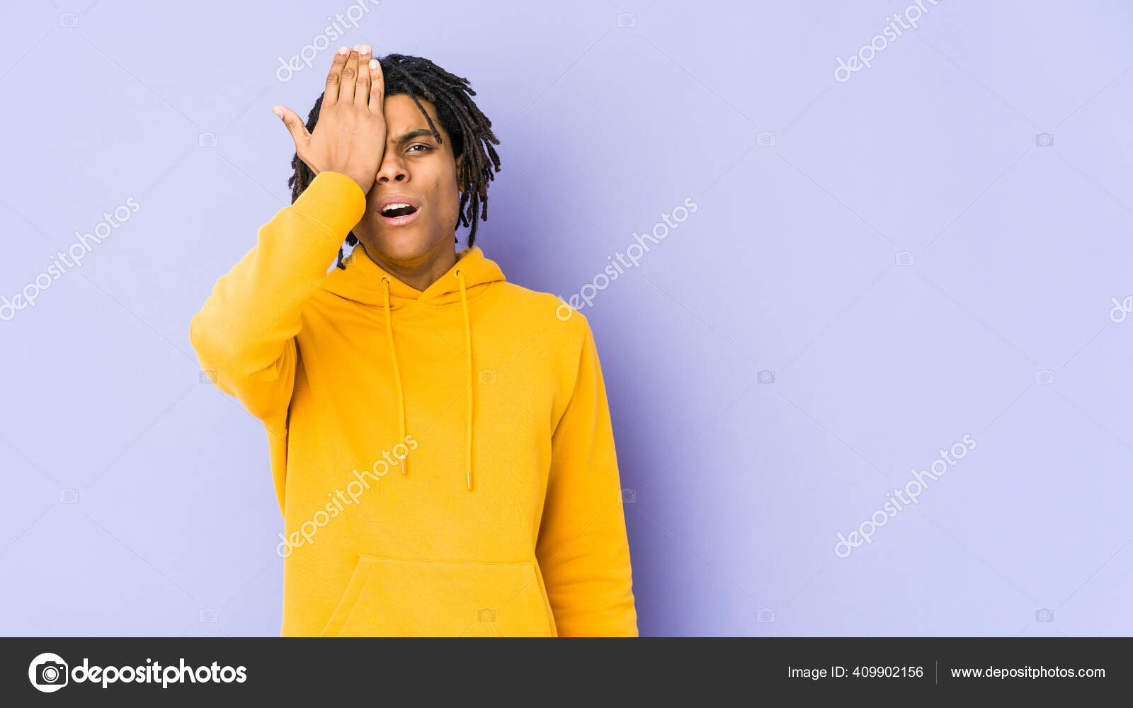 Young African American Rasta Man Forgetting Something Slapping Forehead ...