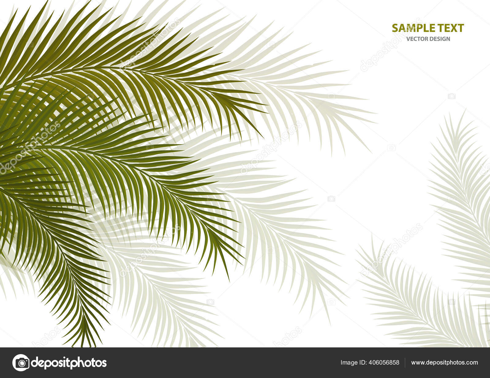 Tropical Background Realistic Palm Tree Leaves Exotic Beauty Travel Design Stock Vector by ...