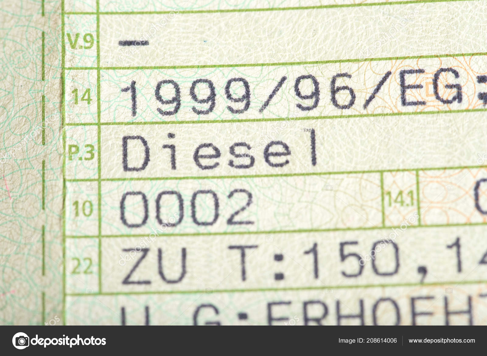 Vehicle Registration Diesel Car Stock Photo by ©stadtratte 208614006