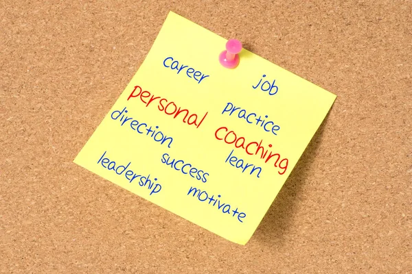A note on a pin board and personal coaching - Stock Image - Everypixel