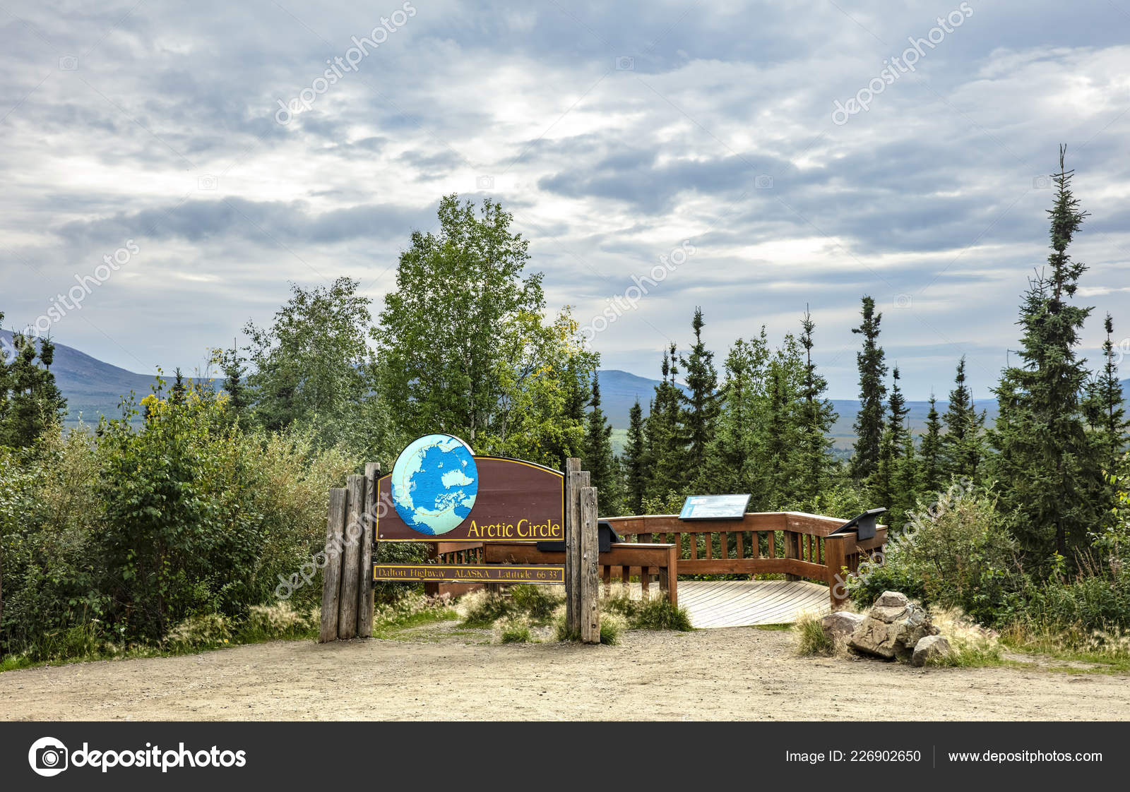 View Blm Arctic Circle Monument Sign Dalton Highway Alaska Usa – Stock ...