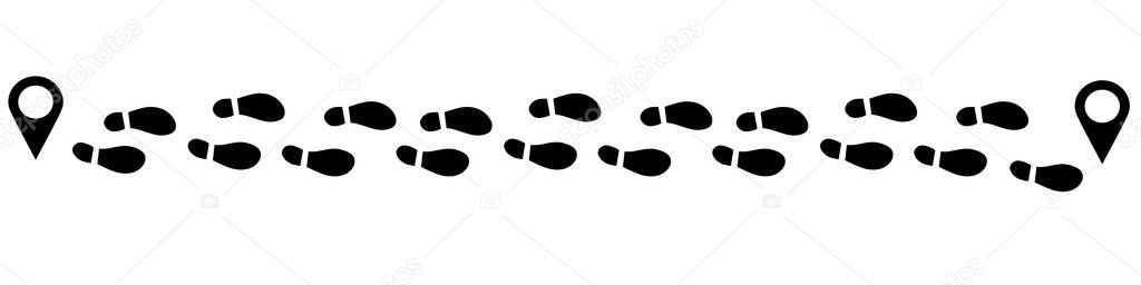 Seguimiento de huellas humanas Pasos Silueta Vector Caminatas Caminos ...