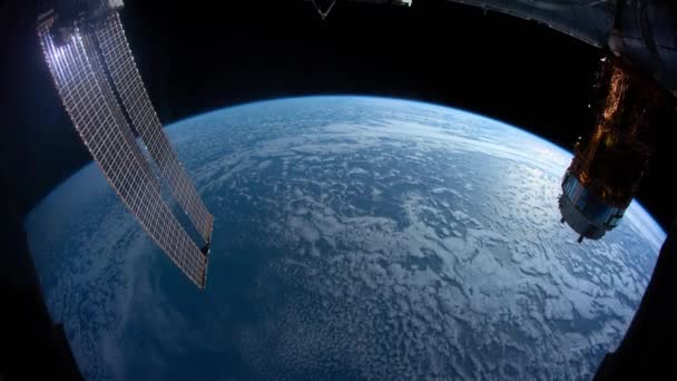 Earth as seen through window of International Space Station ISS ...