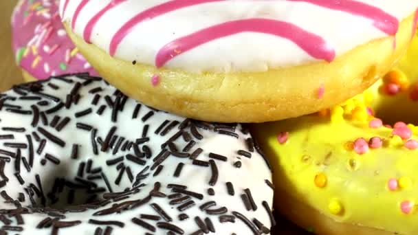 Rotating Donuts Different Fillings Mirror Table Delicious Sweet Donut ...