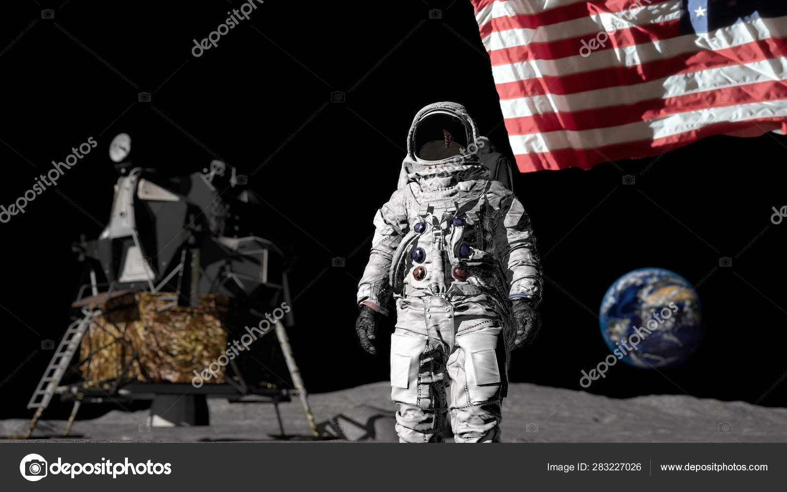 Apollo Astronauts Salute Flag