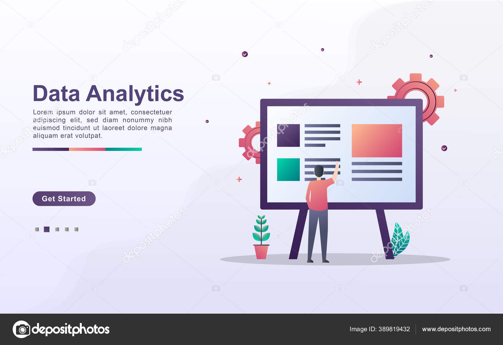 Landing Page Template Data Analytics Gradient Effect Style Stock Vector by ©muh.hasni14@gmail ...