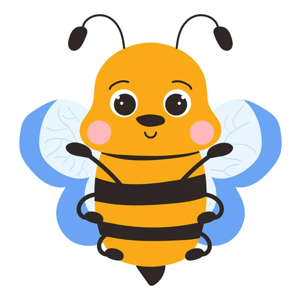 Cartoon humanized bee bears a pot of honey. Vector illustration. Stock ...