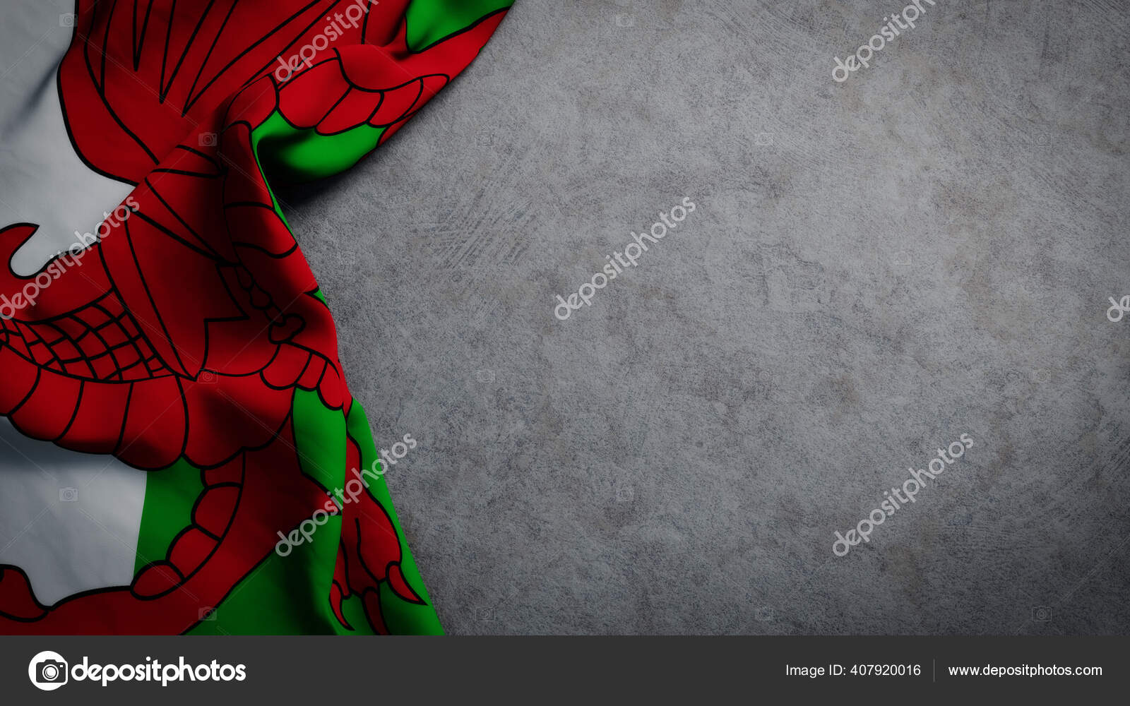 Flag Wales Concrete Backdrop Welsh Flag Background Copy Space Stock ...