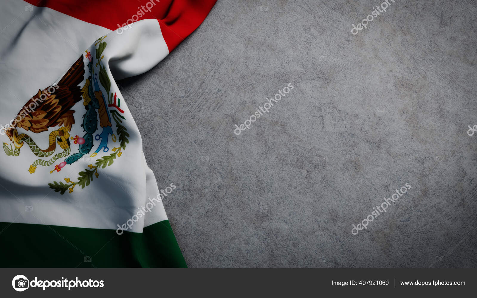 Flag Mexico Concrete Backdrop Mexican Flag Background Copy Space Stock ...