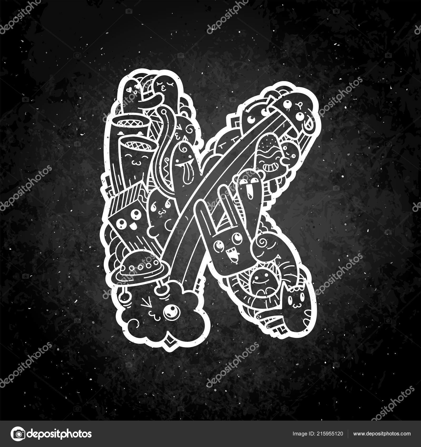 Hand drawn doodled kids numbers. Cute monstred numbers, math symbols ...