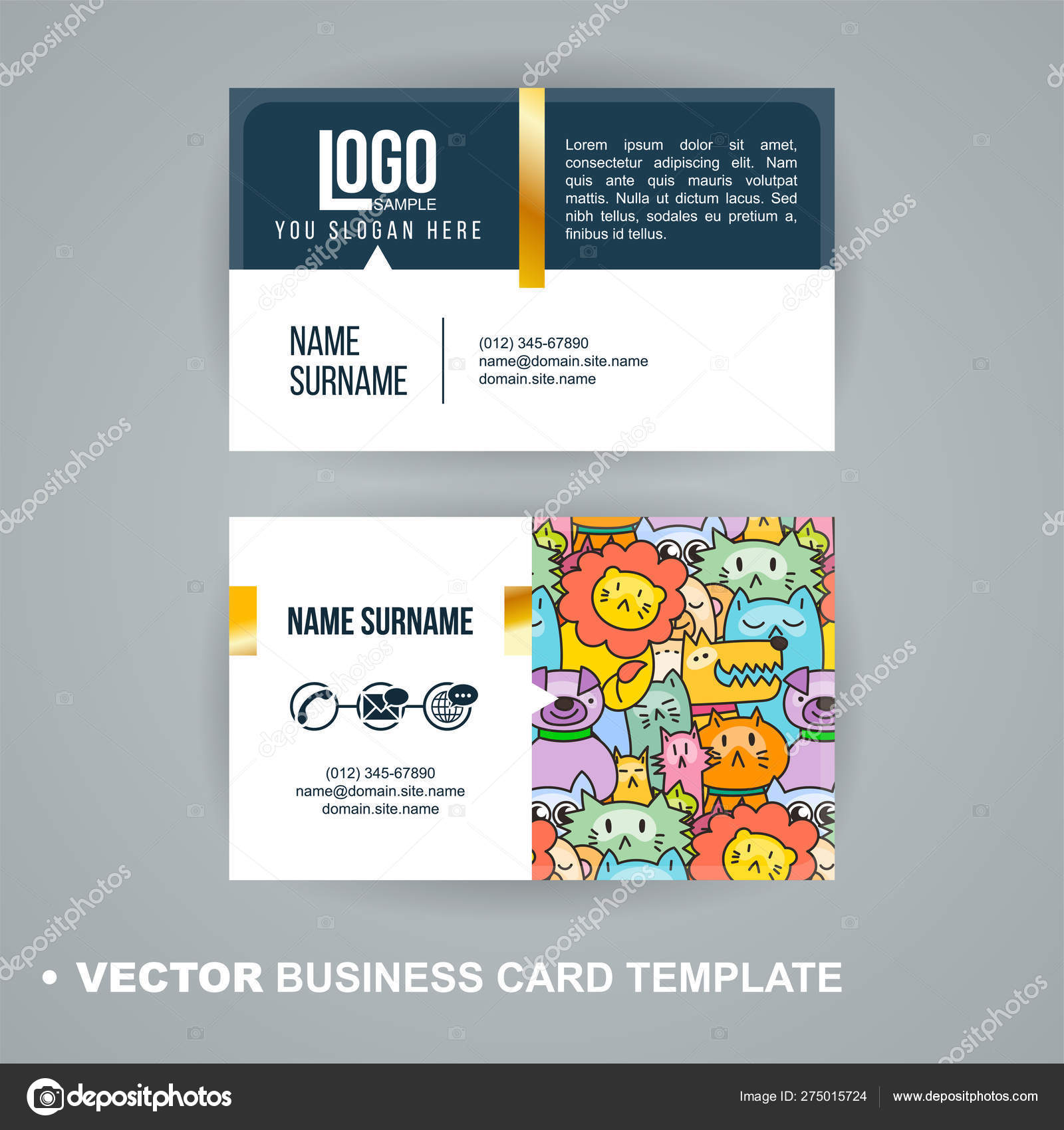 Doodle colorful hand drawn cards for kids and play. Cartoon design ...