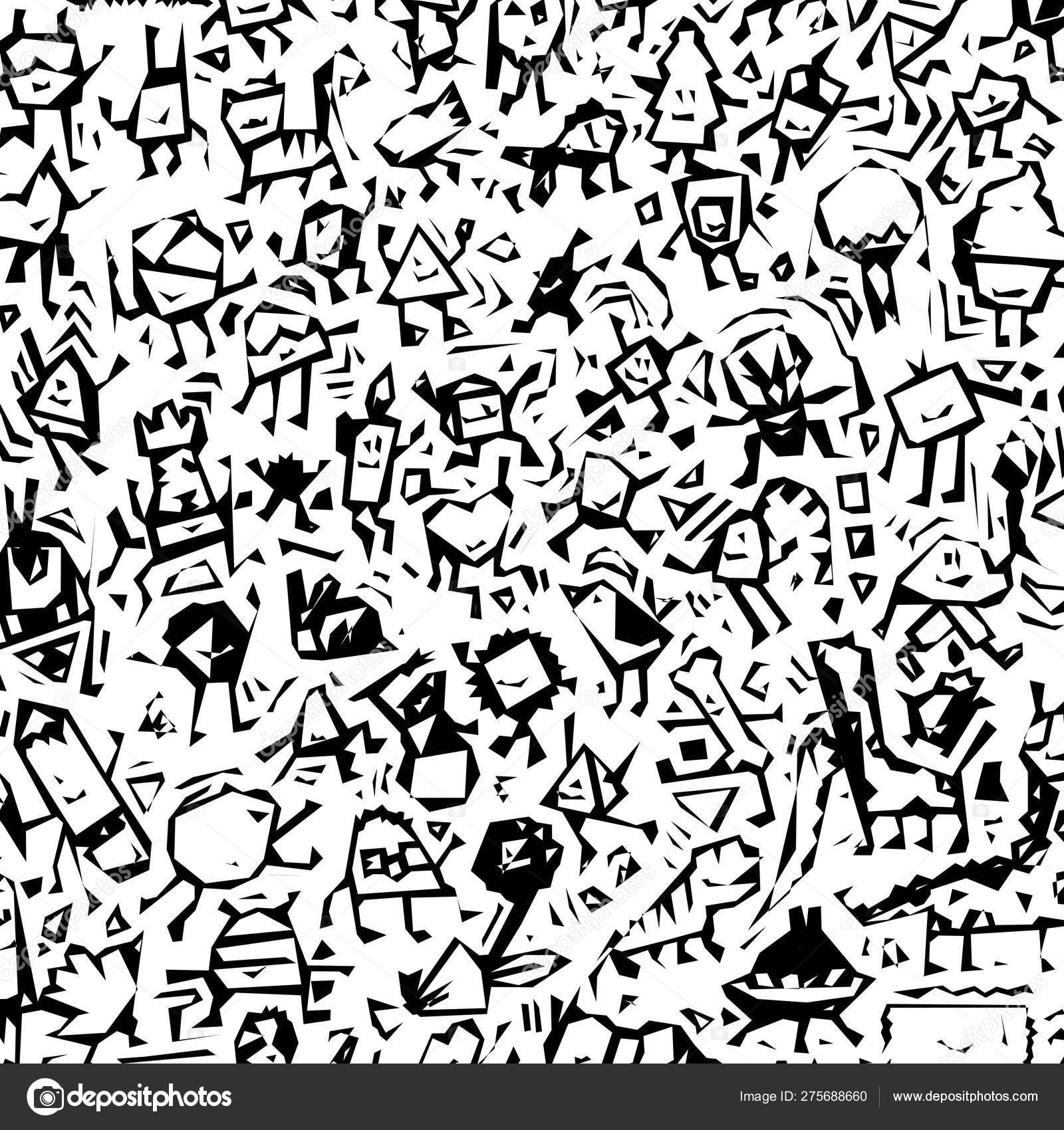 Cartoon cute doodles hand drawn grunge illustration. Line art scribble ...