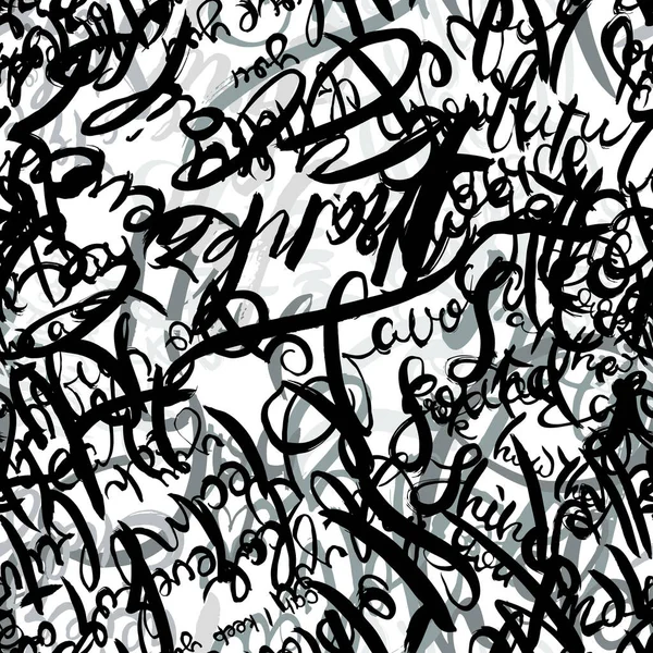 Graffiti Background Seamless Pattern Hand Style Tagging Vandal Vector ...