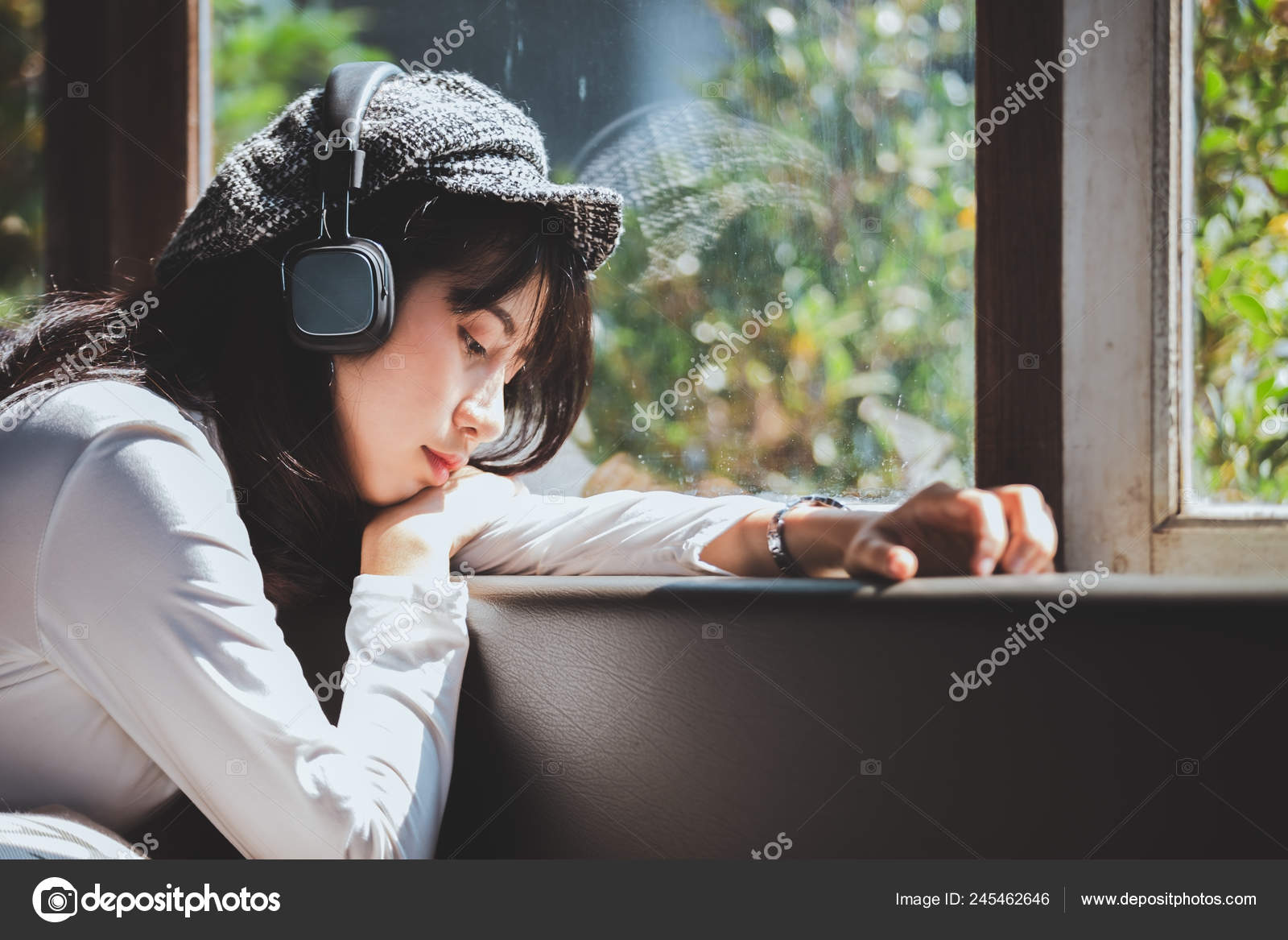 Sad Girl Listening Music