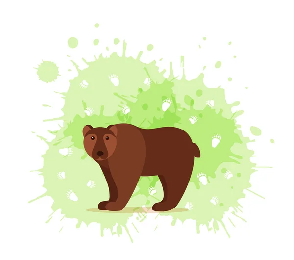 Forest animals with foot prints cartoon style colorful vector Stock ...