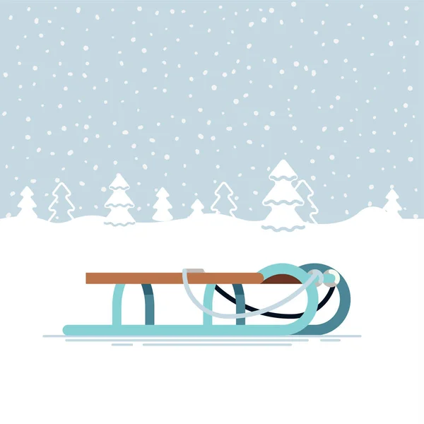 Snow with sled Vector Art Stock Images | Depositphotos