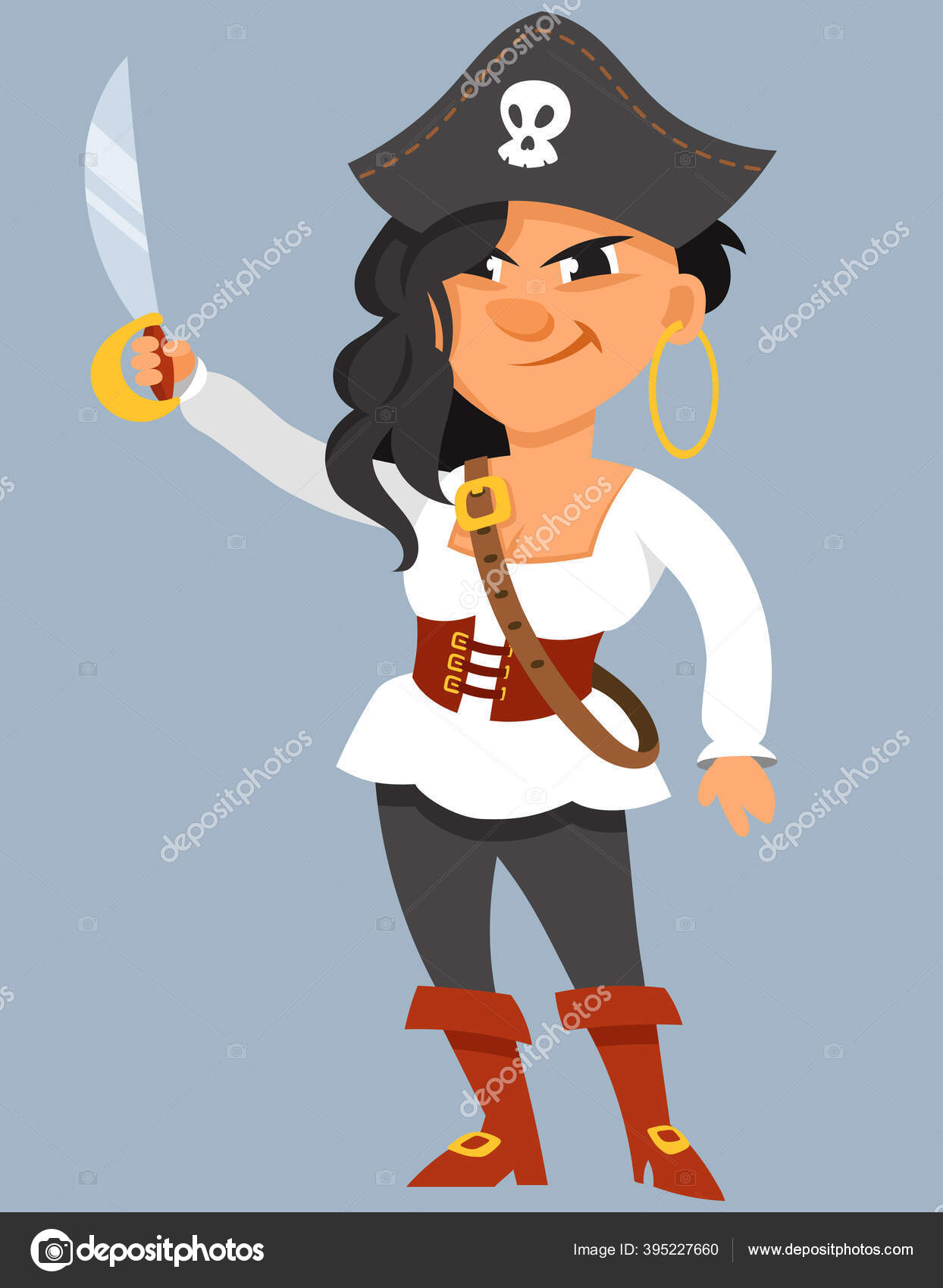 Mujer pirata sosteniendo sable . Vector de stock por ©SKvectorstock ...