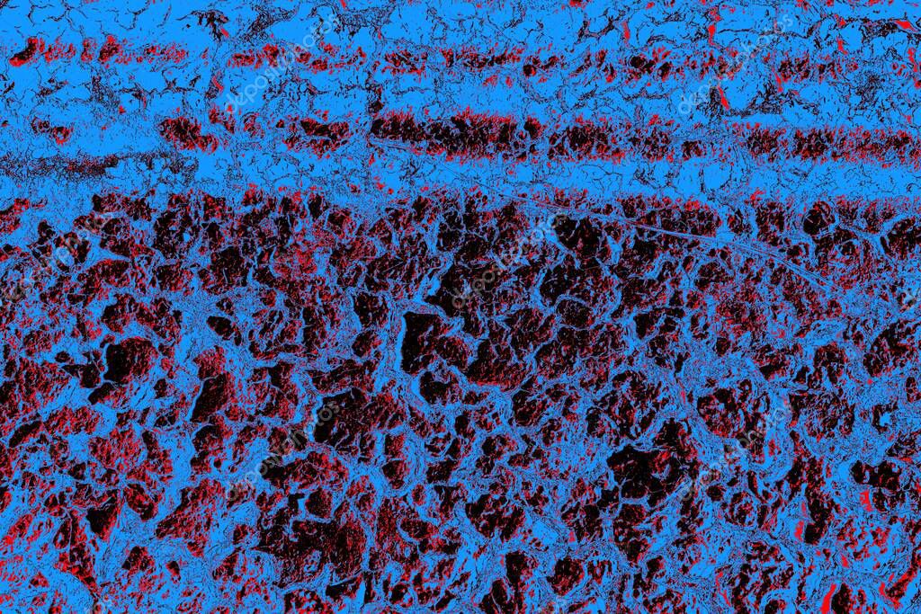 Grietas de contracción y desecación en tierra seca. Debido a la falta ...